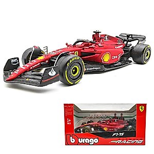 GoFront Bburago 1:43 #16 Charles Leclerc 2022 F1 Scuderia Ferrari F1-75 #55 Sainz Alloy Luxury Vehicle Diecast Cars Model Toy Collection Gift (2022 F1-75 #16)