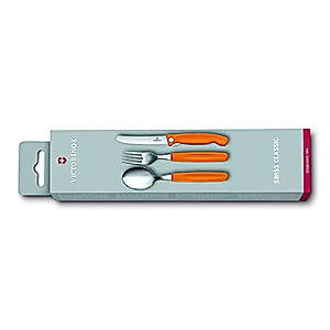 Victorinox Swiss Classic Paring Knife, Fork and Spoon Set Orange 3 piece