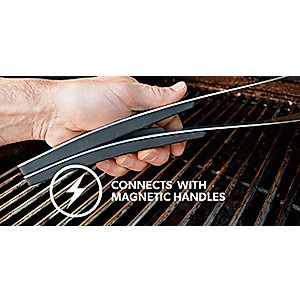 Proud Grill Connect it Magnetic BBQ Tool Set - 2 BBQ Tools - 4 Uses | Elegant Stainless Steel Design| Spatula and Fork Connect to use as Tongs and Server | Premium BBQ Utensil and Grill Accessory