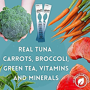 Kitty Up - Lickable Cat Treat Pouches for Indoor Cats - All Natural Tuna Puree Tube Treats - Kitten and Senior Soft Wet Cat Food - Limited Ingredient - Grain Free, Lysine, Taurine; 12 tubes .05 oz ea.