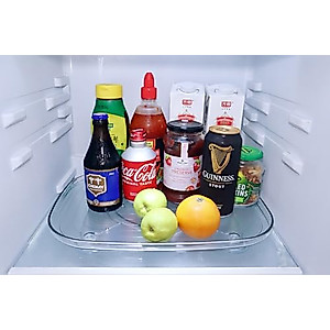 UPOGA Large Lazy Susan Rotating Turntable Organizer - for Kitchen, Pantry, Cabinet, Dining Table, Fridge, Countertop，Vanity - Spinning Food Storage Container for Spices, Condiments- Clear,15.9"x11.8"