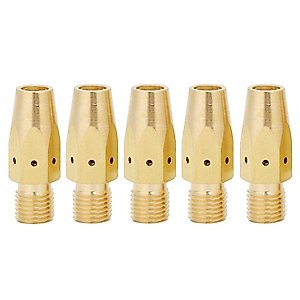 Brass Contact Tip Adapter,169728 Welding Gun MIG Gas Diffuser Replacement Part,for Miller M-25/M-40 and for Hobart MIG(5PCS)