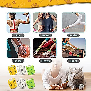 Safesense 6 Pack Vet Wrap Self Adhesive Bandage Wrap, 2 Inch Self Adherent Bandage Tape Breathable Vet Wrap, Non Woven Cohesive Bandage for Dog Cat Horse Pet Animals