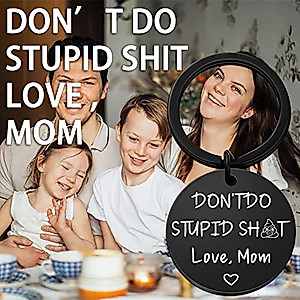 Aisity Funny Gifts for Teen Boys Girls for 18th Birthday Christmas Easter Gifts for Teens Teenagers Stocking Stuffers Don't Do Stupid Shit Key Chain for Teen Girl Trendy Cool Stuff