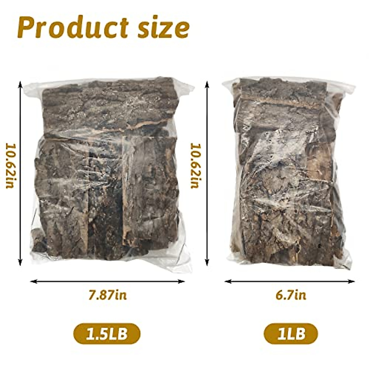 Hamiledyi Reptile Bark Bedding Tortoise Cork Bark Flats Natural Bulk Terrarium Cork Wood Tank Substrate Supplies for Snake Spiders Bearded Dragons Hermit Crabs Geckos (1 LB)