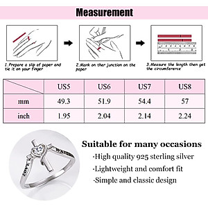 925 Sterling Silver True Love Waits Ring Purity Cross Rings Jewelry Gifts for Daughter Women Lady girlfriend (7-)