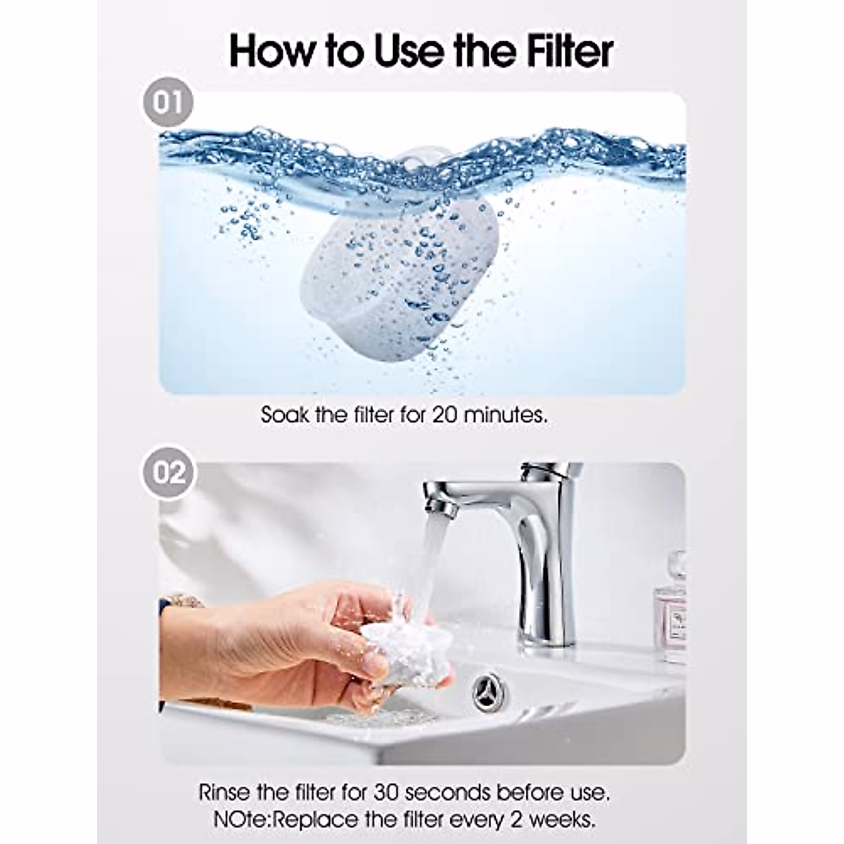 WOPET Cat Water Fountain, 67oz/2L Automatic Cat Water Dispenser Pet Water Fountain, W300 Silent Pet Waterfall Drinking Fountain with 1 Replacement Filter for Cats, Dog, Small Pets Without Light, Gray