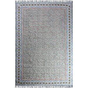 Boho Rug Area Rug Brown & Grey Handmade Dhurrie Rug Flat Weave Outdoor Beach Yoga Carpet Kilim Rugs for Bedroom Bathroom Lounge, Laundry Room 60x90 cm (2x3 Feet)