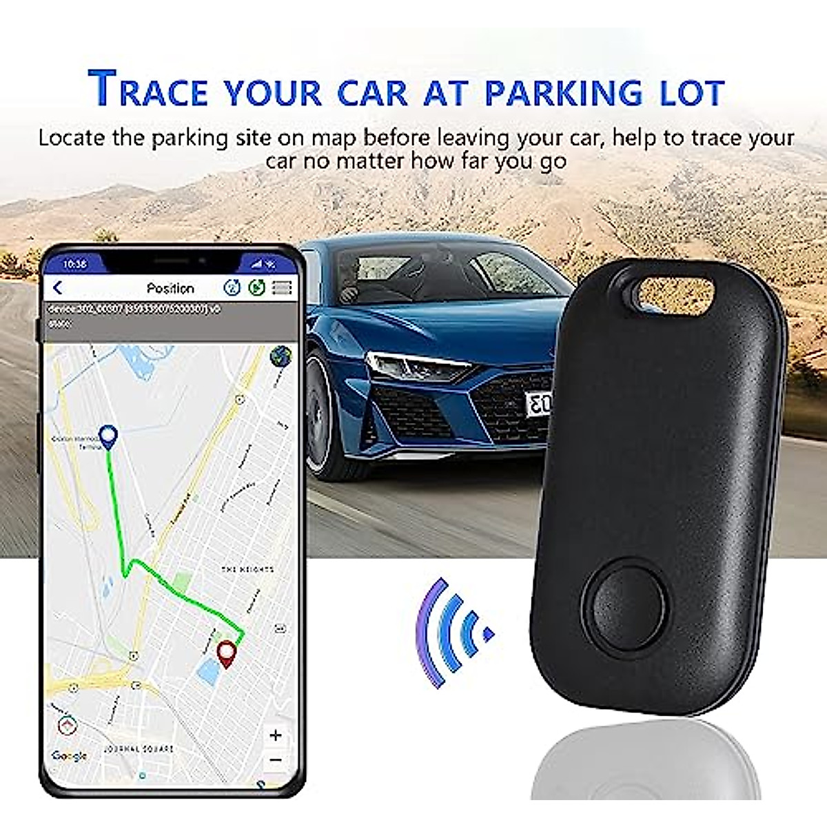 Key Finder Locator with Sound Bluetooth Tracker with Keys Chain and Key Locator for Keys Bags Wallets Pet and More Anti-Lost Device Compatible with Apple Find My Keys App (4 Pack, Black)