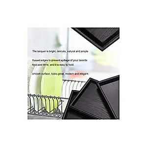 Wood Serving Tray, Rectangle Shape Solid Wood Tea Coffee Snack Food Meals Serving Tray, Plate Restaurant Trays(25*18*2cm)