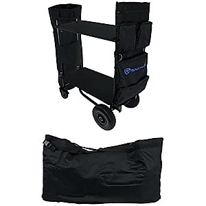 Rockville Rock Cart Pro DJ Equipment Transport Roller Car w/(3) Bags+Floor+Shelf