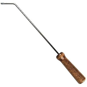 O'Creme Single Handle Rosette Iron - For Rosette or Timbale Mold Sets - Use With Cookie Snowflake Christmas and More Iron Cast Mold - Elegant Walnut Wooden Finish Handle - Holiday Kitchen Utensil