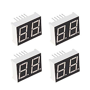 Bettomshin 4Pcs LED Digital Dispaly Common Cathode 10 Pin 2 Bit 1.34 x 0.94 x 0.31inch(LxWxH) 0.56" Red Display Digital Dispaly 5621AH