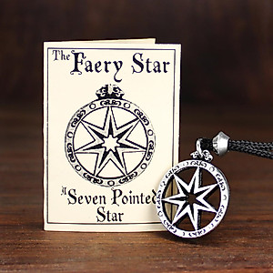 Pewter Seven Pointed Fairy Star Pendant Necklace