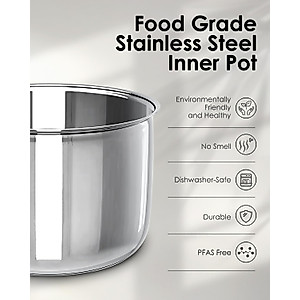 Rice Cooker 6 Cup, Stainless Steel Inner Pot Rice Cooker, YOKEKON Professional 6 Cup Uncooked Rice Cooker with Basket Steamer, 24H Delay Timer and Auto Keep Warm, Rice/Quick Cook/Brown Rice/Steam/Yogurt, Black