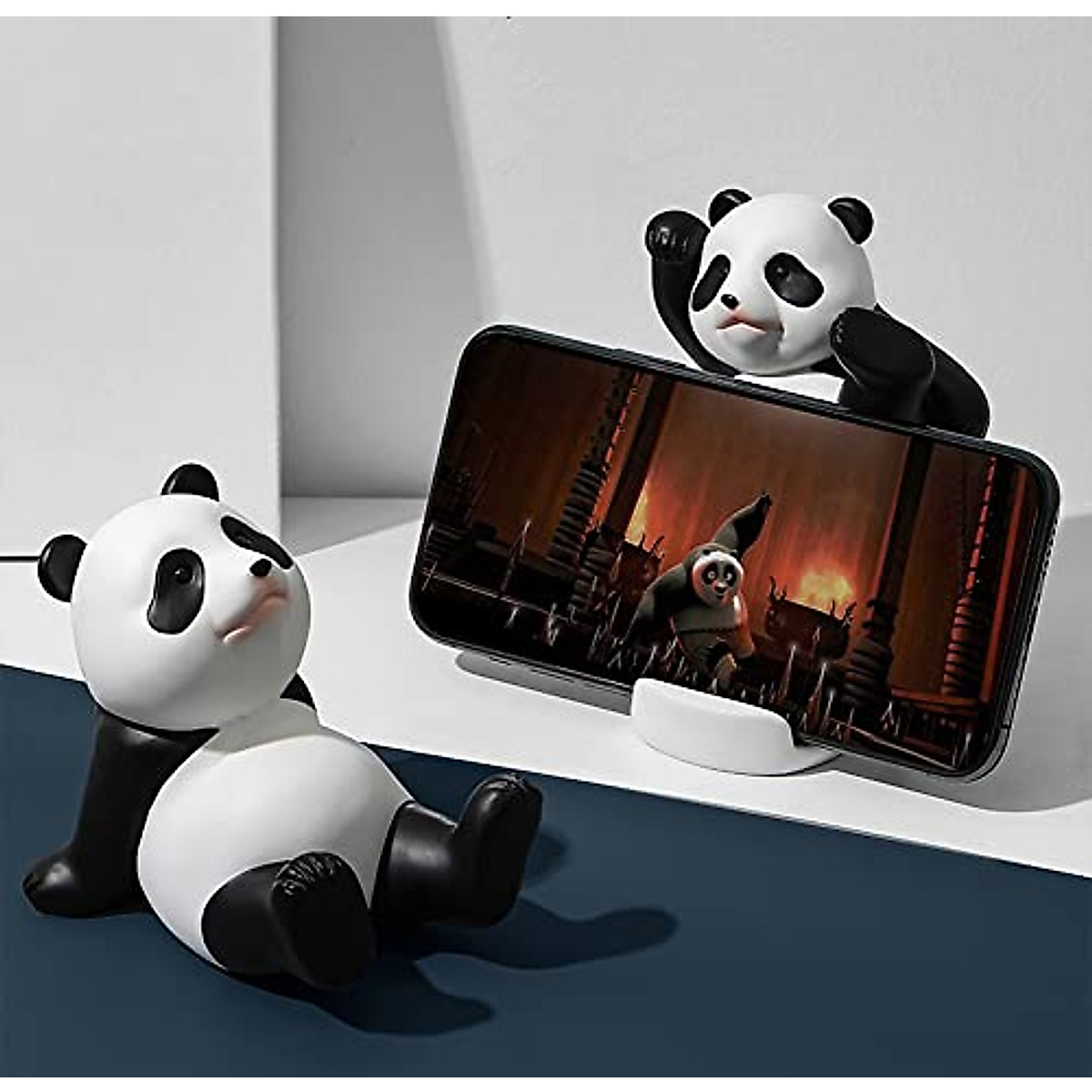Phone Stand Desk Accessories Resin Panda Figurines Home Decor Decorative Tabletop Ornaments Cute Phone Holder