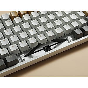 RK ROYAL KLUDGE RK84 RGB Limited Ed, 75% Triple Mode BT5.0/2.4G/USB-C Hot Swappable Mechanical Keyboard, 84 Keys Wireless Gaming Keyboard, RK Yellow Switch, Macchiato White