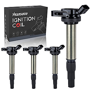 RANSOTO Ignition Coil Compatible With 2009-2017 1.8L Toyota Corolla Matrix Prius V/Plug-In, Pontiac Vibe, Scion xD, Lexus CT200h Replaces 90919-02252 UF596 C1714 UF619 GN10341 4 PCS