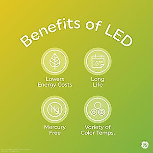 GE Reveal LED Light Bulbs, Candle Lights, 60 Watts, Clear Decorative B11 Bulbs, Small Base (8 Pack)