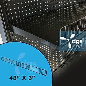 Wire Shelf Divider Front Fence for 48"W Lozier & Madix Gondola Wire Shelving, Black, 3"H