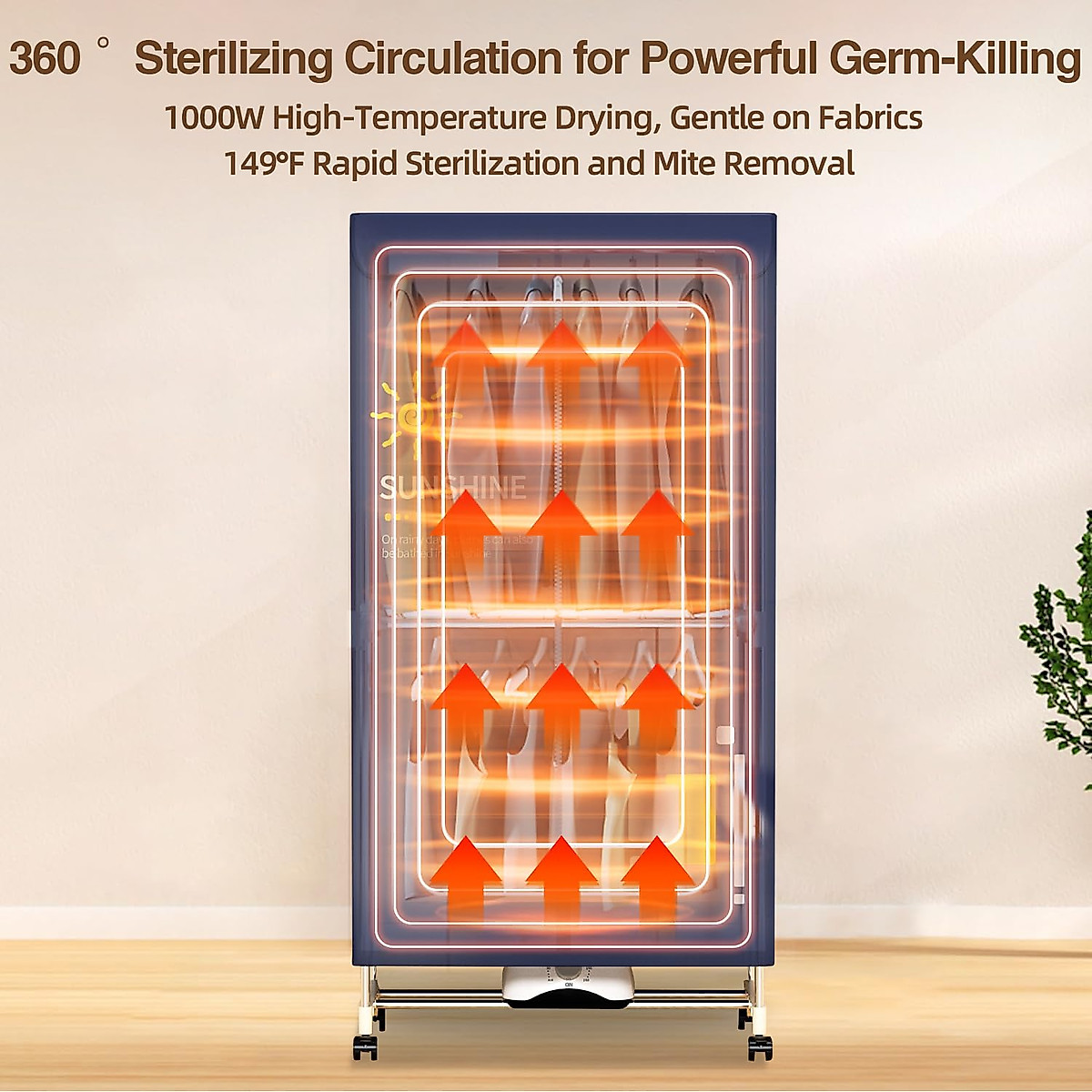 Portable Clothes Dryer, Portable Dryers for Laundry 1000W Double Layers Drying Machine Stainless Steel Portable Dryer for Apartments Home Dorms Travel RVs with Timer and Fabric Cover CHOCHOYAH