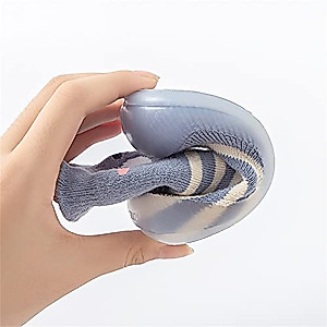 Infant Boys Girls Animal Cartoon Socks Shoes Toddler Fleece WarmThe Floor Socks Non Slip Prewalker Shoes 9t Girls Shoes (Light Blue, 6-12 Months)