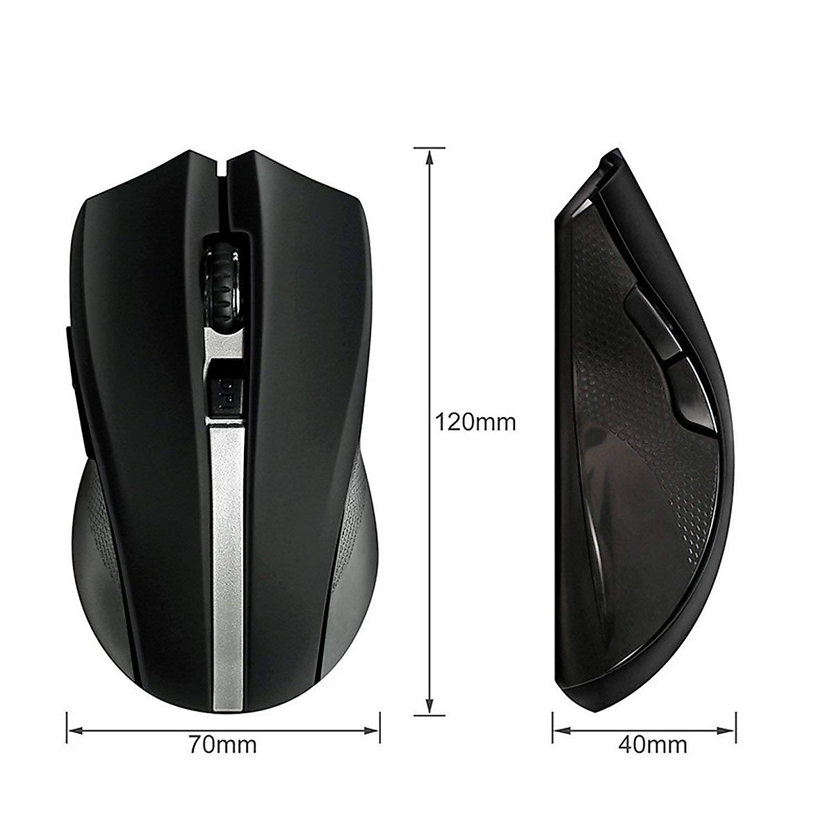 XBOSS L7 Bluetooth Wireless Optical Gaming 6 Button Mouse for Computer PC Mice with USB Adapter Mause for OS Windows Mac Linux Ps2 Ps3 pS4 Game Mouse Wireless(Black)