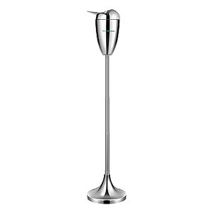 VIVOSUN Floor Standing Ash Tray, Outdoor Ashtray with Stainless Steel Lid, Adjustable Height from 21.5" to 35" for Home, Patio, Chrome