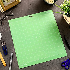 24 Pack Mat 12 x 12 Inch Adhesive Sticky Non Slip Standard Grip Mat Flexible Square Gridded Quilting Cut Mats Crafts Sewing Arts Replacement for Explore One/Air/Air 2/Maker Cut Mats (Green)