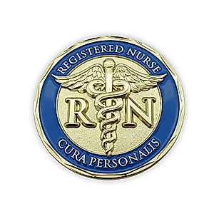 Nurse Coin, Bulk Pack of 3, The Lord is My Refuge & My Fortress, Psalm 91 & Cura Personalis - Personal Care, Religious Pocket Token of Peace & Protection, RN Challenge Coin with Christian Flag