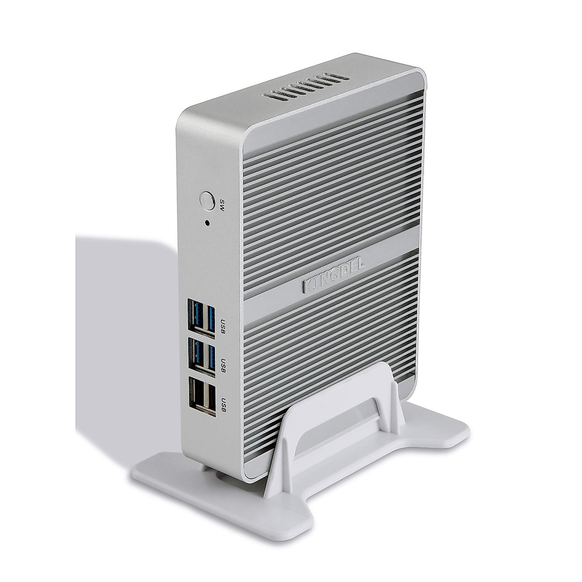 KINGDEL Mini Computer, Fanless Nettop with Celeron N3150/J3160/J4125 Quad Core 2.08GHz CPU, 4GB RAM 256GB SSD, 2*LAN, 2*HD, 4*USB 3.0