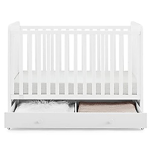 GAP babyGap Graham 4-in-1 Convertible Crib with Storage Drawer - Greenguard Gold Certified, Bianca White