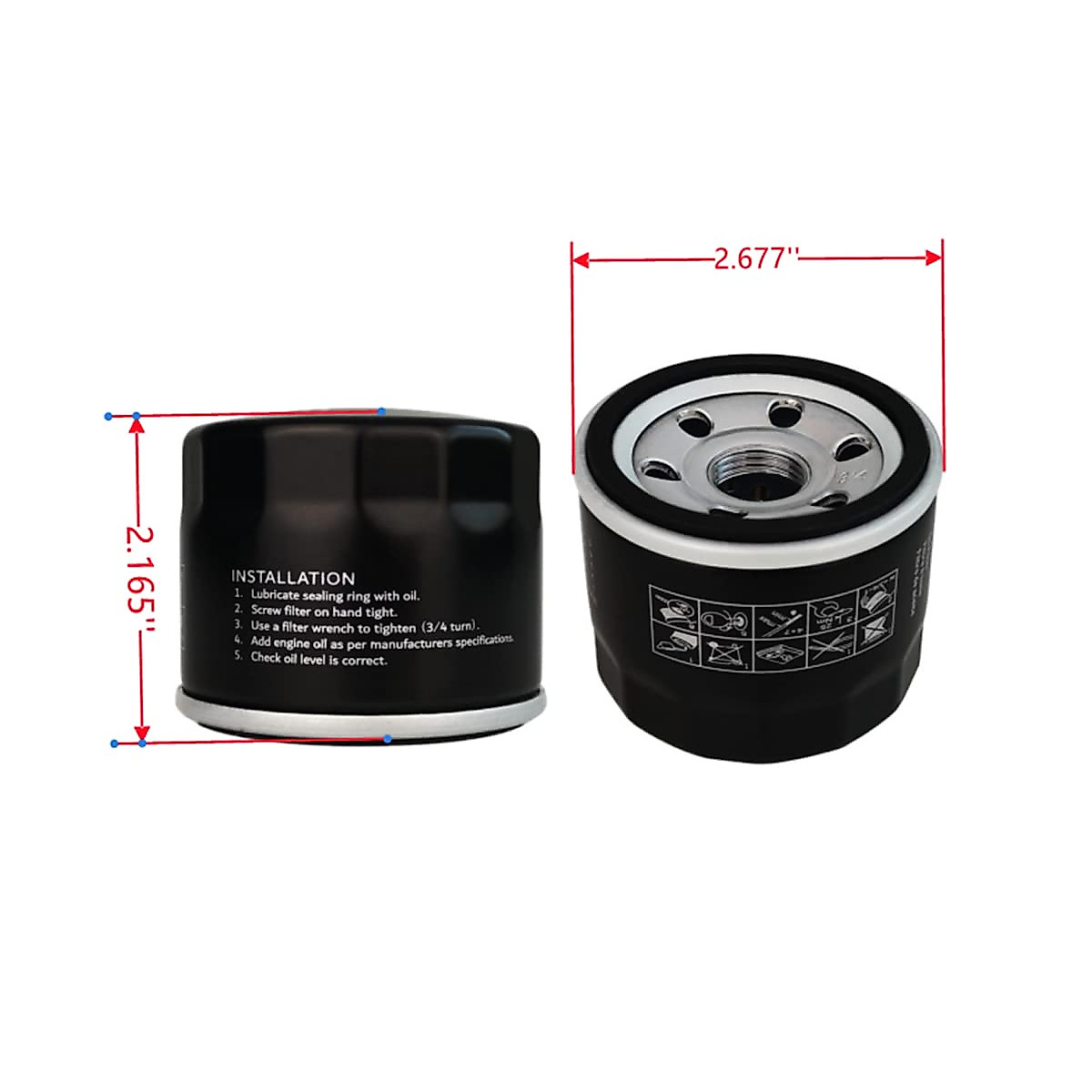 Kvjicdo 951-12690 Oil Filter Fit For MTD 490-201-0010 Premium OHV 382CC 420CC Powermore Engines 4P90JT 4P90JUA 4P90M0 4P90MUA 4X90HU 4P90HUA Lawn Mower Rep 751-11501, B16-E3440-00 (3 Pack)