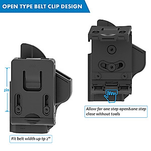 OWB Holster for Ruger Security 9mm Luger, Right-Handed Belt Gun Holster for Ruger Security 9mm Compact/Pro/Standard Without Red Laser, 60° Adjustable Open Carry Pistol Holsters with Quick Release