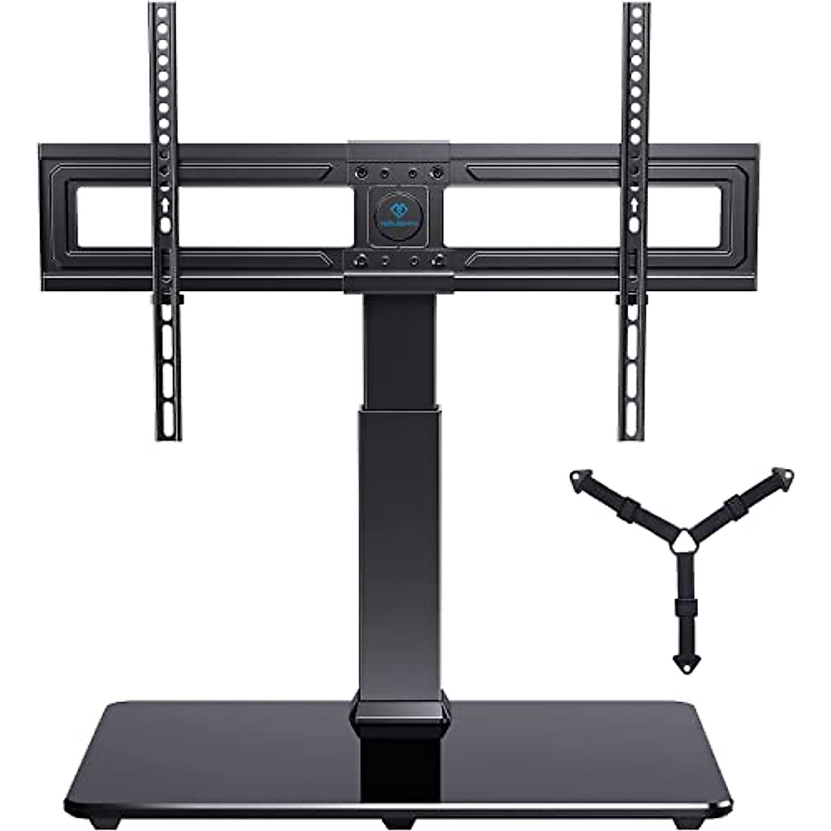 PERLESMITH Swivel TV Stand Universal Table Top TV Base for 37 to 65,70 inch LCD LED OLED 4K Flat Screen TVs - Height Adjustable TV Mount Stand with Safe TV Anti-tip Cable, VESA 600x400mm PSTVS03