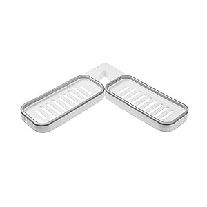 VENOAL Foldable Corner Shower Caddy,Wall Mounted Bath Shelf, No Drilling Self Adhesive Shower Organizer,Can be Rotated 180 Degrees,Suitable for Washstand or Shower Corner (Grey)