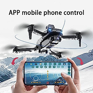 Foldable FPV Drone With Electrionic Regulation Dual 1080P WiFi Camera, Gesture Control RC Quadcopter For Adults, Boys, Gravity Sensor (Black)