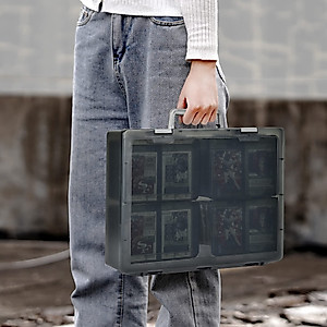 ALCYON 1600+ Baseball Card Storage Box, Sports Cards Holder Organizer Hard Plastic Display Case Compatible with Baseball/Football/for MTG/for PM for Collector (Bag Only)-Grey