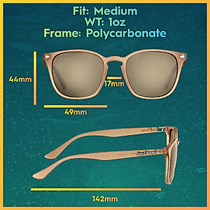 Flying Fisherman Muriel Polarized Sunglasses for Men and Women. Crystal Sand Frames and Amber Lens with AcuTint™ UV Blocker for Fishing and Outdoor Sports (Size Medium)