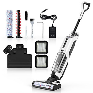 Acekool Smart Voice Assistant Cordless Wet Dry Vacuum and Mop Cleaner, 30s Self-Cleaning Household Stick Vacuum Cleaner Pet Hair, LED Display, Upright for Hardwood Floors and Carpet