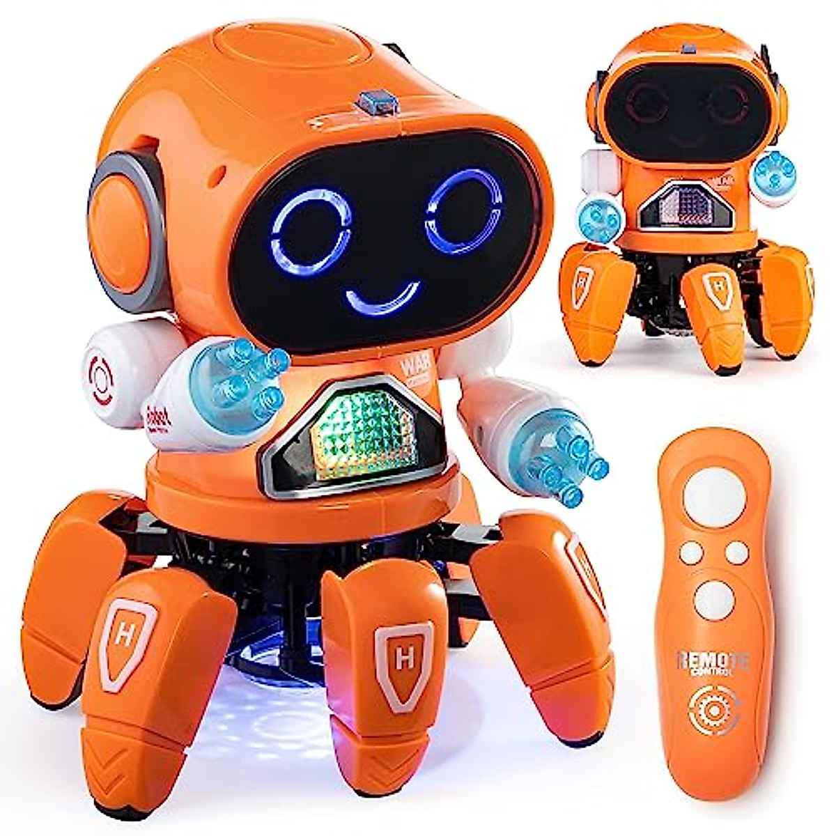 Bot Pioneer Dancing Robot Toy with Flashing Lights & Sound Effects - Kids RC Remote Control Robot with Moving Arms & Legs - Desk Robot Toys for Kids 3 4 5 6 7 8 - Birthday Gifts for Boys & Girls
