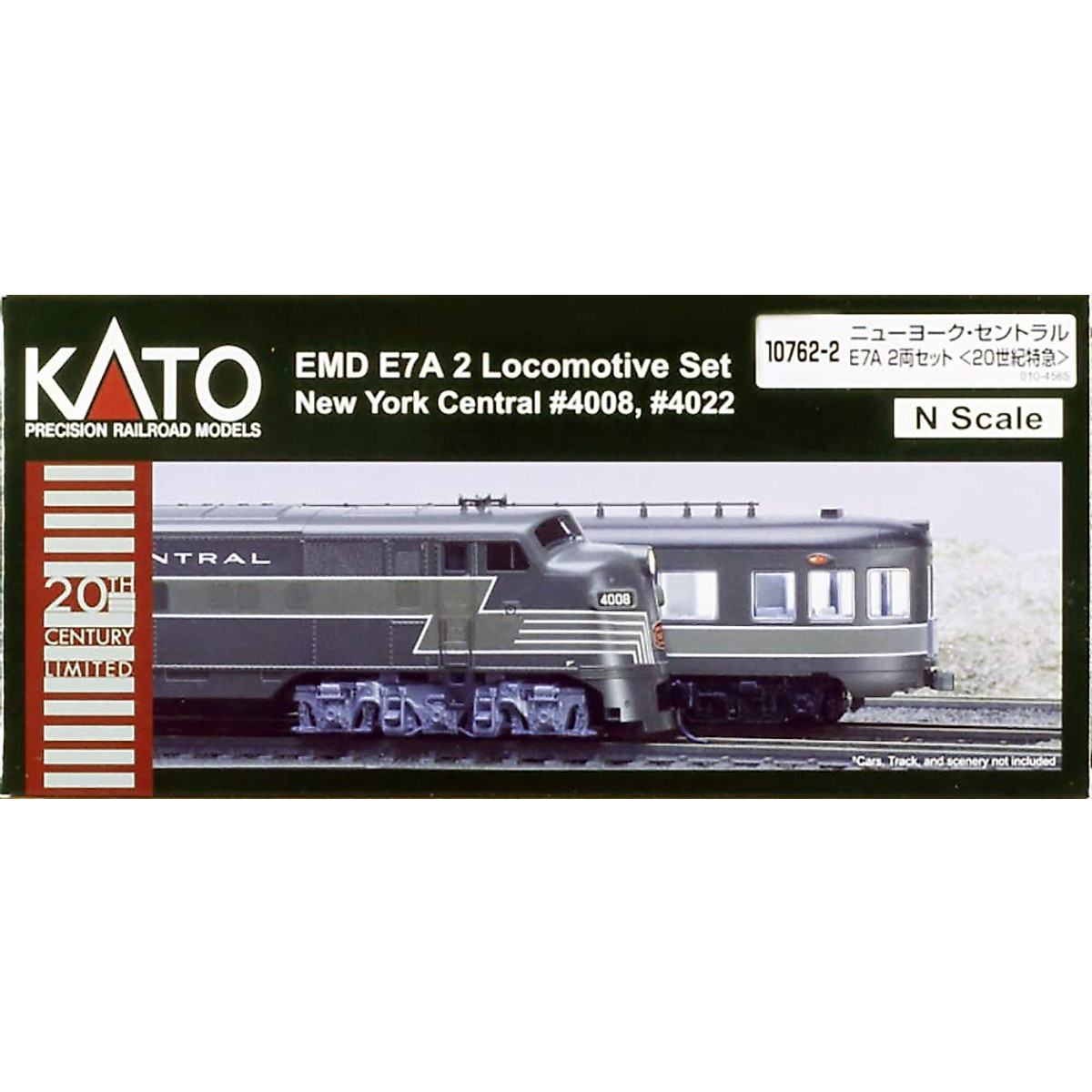 Kato USA Model Train Products N Scale EMD F7A 2 Locomotive Set - New York Central #4008, 4022 (106-0440) Grey