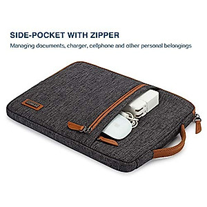 LONMEN 17.3 Inch Laptop Sleeve Case Water Resistant Notebook Bag with Handle for 17.3" computer/Lenovo ideapad 320/Dell Inspiron 17 5000/HP Pavilion/MSI GS73VR Stealth Pro/Acer/ASUS/Toshiba, Dark Gray
