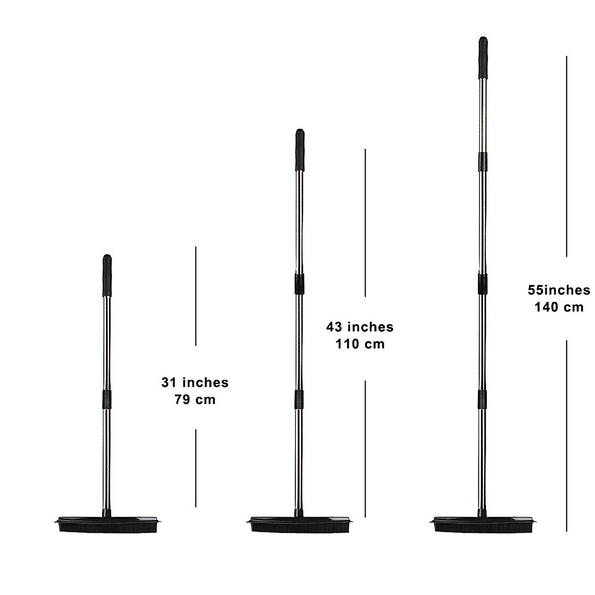Pet Hair Rubber Broom Floor Brush for Carpet Dog Hair Remover with Built in Squeegee Silicone Broom Suitable for All Surface