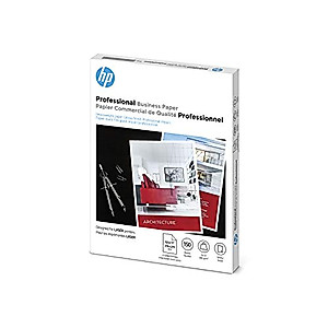 HP Professional Business Paper, Glossy, 8.5x11 in, 52 lb, 150 sheets, works with laser printers (4WN10A)