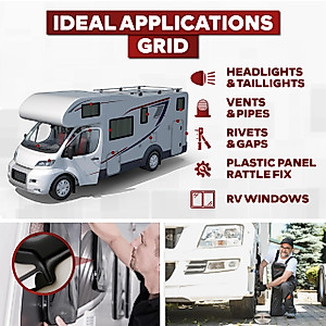 Butyl Sealing Tape, Black, 1/8-In x 3/4-In x 30-Foot Plumbers Putty Tape, RV Sealant Tape, Butyl Rubber for Boat Sealing, EDPM Butyl Tape RV - XFasten