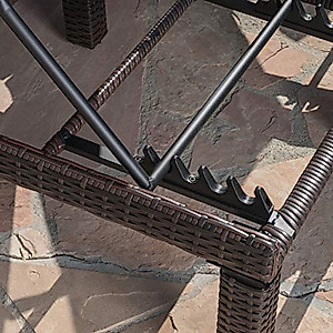 Christopher Knight Home Jamaica Outdoor Wicker Chaise Lounge with Water Resistant Cushion, Multibrown / Orange