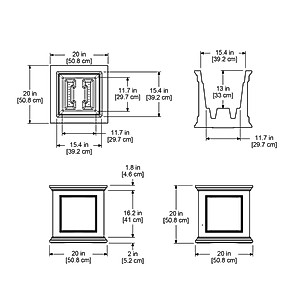 Mayne 5825B Fairfield Planter, 20-Inch, Black
