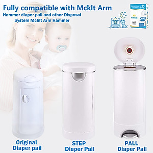 Baby Diaper Pail Refill Bags,100% Lock Odor (34 Bags) True Value Pack Fully Compatible with Arm&Hammer Disposal System,Seal and Toss Refill Bags