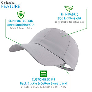 Gisdanchz Caps for Men Outdoor Sport Hat Hiking Fishing Cycling Cap Mens Golf Hats for Women Quikc Dry Womens Baseball Caps Mesh Running Hat Workout Mesh Baseball Cap Grey